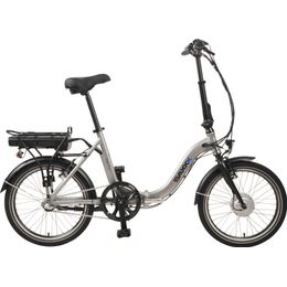 SFM BIKES E-Bike SAXXX "Foldi Plus" E-Bikes Gr. 42 cm, 20 Zoll (50,80 cm), silberfarben (silberarben matt) E-Bikes