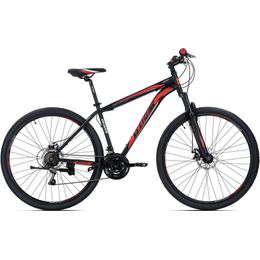 KS-Cycling Mountainbike KS CYCLING "Catappa" Fahrräder Gr. 46 cm, 29 Zoll (73,66 cm), schwarz (schwarz, rot) Hardtail