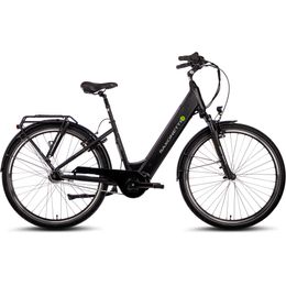 E-Bike SAXONETTE "Optimum Plus" E-Bikes Gr. 45 cm, 28 Zoll (71,12 cm), schwarz (schwarz matt) E-Bikes