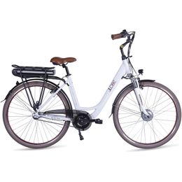 E-Bike Llobe "Metropolitan JOY 2.0, 10Ah" E-Bikes Gr. 50 cm, 28 Zoll (71,12 cm), weiß (modernwhite) E-Bikes
