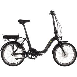 E-Bike SAXONETTE "Compact Plus 2.0" E-Bikes Gr. 42 cm, 20 Zoll (50,80 cm), schwarz (schwarz matt) E-Bikes