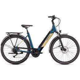 E-Bike GHOST "E-Teru B Essential Low EQ" E-Bikes Gr. 46 cm, 27,5 Zoll (69,85 cm), blau (beige, blau) E-Bikes