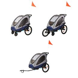 Econ-Way 3in1 Alu 2er Kinderwagen Fahrradanhänger & Joggingwagen faltbar inkl. Zubehör