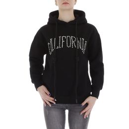 Ital-Design Kapuzensweatshirt Damen Freizeit (86099040) Kapuze Sweatshirt in Schwarz, S, Schwarz