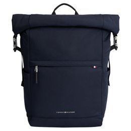 Tommy Hilfiger Cityrucksack TH SIGNATURE ROLLTOP BACKPACK, blau