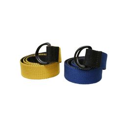 Urban Classics Hüftgürtel Urban Classics Unisex Easy D-Ring Belt Kids 2-Pack, blau|gelb|schwarz
