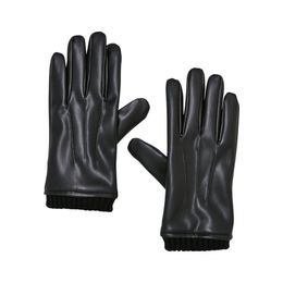 Urban Classics Baumwollhandschuhe Urban Classics Unisex Synthetic Leather Basic Gloves, schwarz