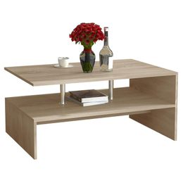 Vcm Holz Couchtisch Sofatisch Wohnzimmertisch Beistelltisch Kaffeetisch Maliso L (Farbe: Sonoma-Eiche)