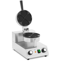 Waffeleisen - herzförmig - 1000 W - 50 - 300 °C - Timer - 10 mm - ROYAL CATERING RCWM-1000-S