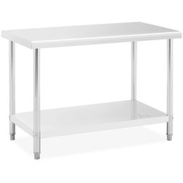 ROYAL CATERING Edelstahl-Arbeitstisch - 120 x 60 cm - maximale Tragfähigkeit 110 kg RCAT-120/60-NW