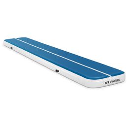Gymrex Aufblasbare Turnmatte - Airtrick - 600 x 100 x 20 cm - 300 kg - blau/weiß GR-ATM7