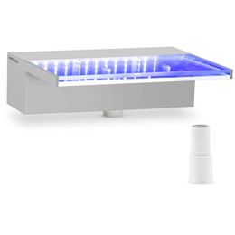 Uniprodo Schwalldusche - 30 cm - LED-Beleuchtung - Blau / Weiß - tiefer Wasserauslauf UNI_WATER_23