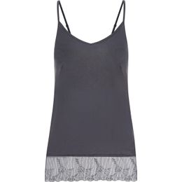 Joop! Bodywear Pyjamaoberteil JOOP! Sheer Luxury Spaghetti Top anthrazit, 40/M