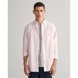 Langarmhemd Gant "Regular Fit Popeline Hemd leicht strapazierfähig pflegeleicht" Gr. XL, N-Gr, rosa (light pink) Herren Hemden Langarm