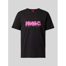 Hugo T-Shirt mit Label-Print Modell 'Dacation'