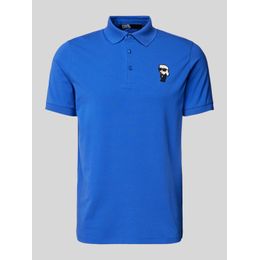 K by KARL LAGERFELD Slim Fit Poloshirt mit Label-Patch