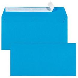 Tecno Briefumschläge colors DIN lang+ ohne Fenster intensivblau haftklebend 25 St.