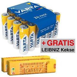 AKTION: 24 Varta Batterien ENERGY Mignon AA 1,5 V + GRATIS LEIBNIZ Original Butterkeks 2x 200g