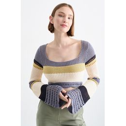 Clockhouse-Crop Pullover-gestreift