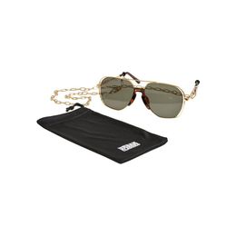 Urban Classics Sonnenbrille Urban Classics Unisex Sunglasses Karphatos with Chain, goldfarben