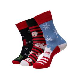 Urban Classics Basicsocken Urban Classics Unisex Santa Ho Christmas Socks 3-Pack (1-Paar), bunt