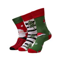 Urban Classics Basicsocken Urban Classics Unisex Stripe Santa Christmas Socks 3-Pack (1-Paar), bunt
