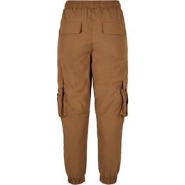Urban Classics Cargohose Damen Ladies High Waist Crinkle Nylon Cargo Pants (1-tlg), grau