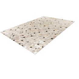 Lederteppich Kayoom "Ravi 400" Teppiche Gr. B/L: 120 cm x 170 cm, 8 mm, 1 St., bunt (silberfarben, grau) Esszimmerteppiche