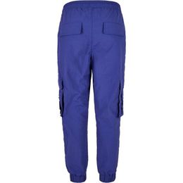 Urban Classics Cargohose Damen Ladies High Waist Crinkle Nylon Cargo Pants (1-tlg), blau