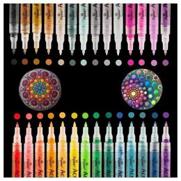 LENBEST Marker 28 Farben wasserfeste Acryl-Stiftmarker