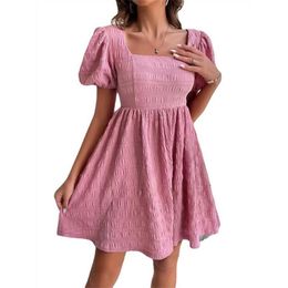 TZTA Trading UG Dirndl Sommer Frauen Ausschnitt Slim Fit Mode kurzärmeliges Kleid (1-tlg)