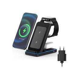 JOEAIS Handy-Dockingstation Kabelloses Ladestation 3 in 1 Induktive Ladegerät Wireless Charger