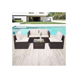 vidaXL Gartenlounge-Set, braun