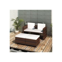 vidaXL Gartenlounge-Set, braun