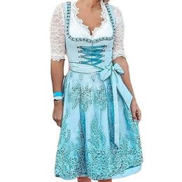 RUZU UG Dirndl Damen Midi Trachtenkleid Trachtenrock Kleid für Oktoberfest Anlässe (1-tlg)