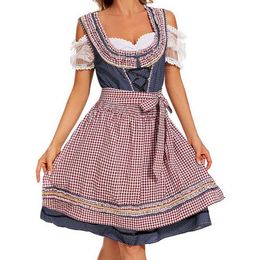 RUZU UG Dirndl Damen Midi Trachtenkleid Damen Dirndlbluse für Oktoberfest Outfit (1-tlg)