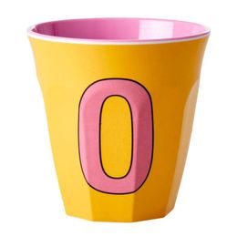 Rice Melamin-Becher LETTER O - MEDIUM in yellow