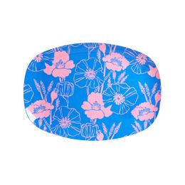 Rice Melamin-Servierteller POPPY LOVE (22x30) in blau