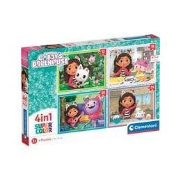 Clementoni Supercolor 4 in 1 - DreamWorks Gabby''s Dollhouse, Puzzle 4 Puzzle (12-24 Teile) Teile: 72 (1x 12, 1x 16, 1x 20, 1x 24) Altersangabe: von 36 Monaten bis 5 Jahren