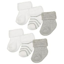 Ewers - Erstlings-Socken SOFT FROTTEE 6r-Pack in hellgrau/weiß