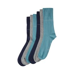 Tom Tailor Herren 6er-Set Socken, blau, Uni, Gr. 39-42