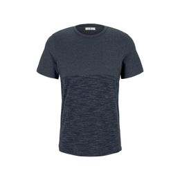 Tom Tailor Herren Gestreiftes T-Shirt mit Brusttasche, blau, Gr. S