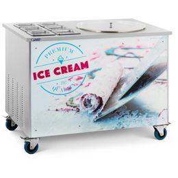 Roll-Eismaschine - für Thai Ice Cream Rolls - Ø 50 x 2,5 cm - 6 Behälter mit Deckel - ROYAL CATERING RCFI-02