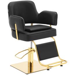 Physa Friseurstuhl mit Fußstütze - 890 - 1020 mm - 200 kg - Schwarz / Goldfarben Physa OSSETT BLACK & GOLD