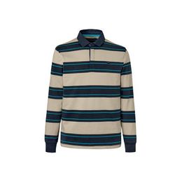 Tchibo Langarm-Poloshirt - Braun/Gestreift - Gr.: L