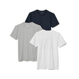 Tchibo 3 T-Shirts mit Rundhalsausschnitt - Weiss/Meliert - Gr.: S