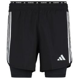 Adidas - Own The Run 3-Stripes 2in1 Shorts - Laufshorts Gr S schwarz