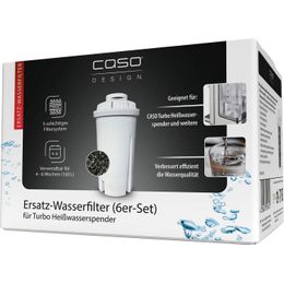 CASO GERMANY Caso Wasserfilter Ersatz-Wasserfilter (6er-Set), Zubehör für für alle CASO Heisswasserspender mit Filtereinsatz und weitere Wasser-Filtersysteme, weiß