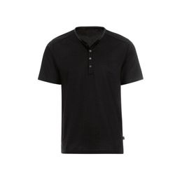 TRIGEMA T-Shirt TRIGEMA T-Shirt mit Knopfleiste DELUXE Baumwolle (1-tlg), schwarz