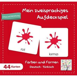 Mein zweisprachiges Aufdeckspiel, Farben und Formen Deutsch-Türkisch (Kinderspiel)